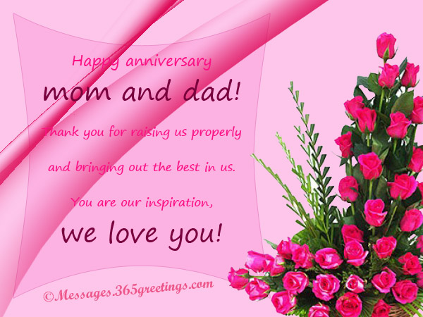 Anniversary Messages For Parents 365greetings