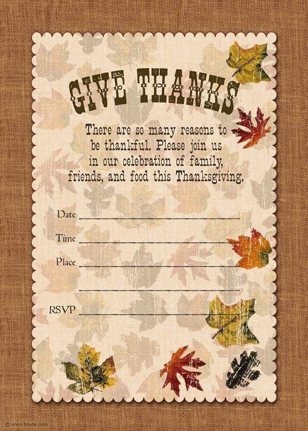 Thanksgiving Invitations 365greetings