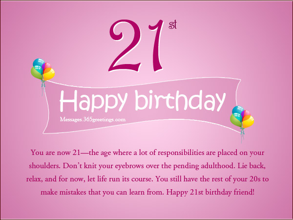 21st Birthday Wishes Messages And Greetings 365greetings